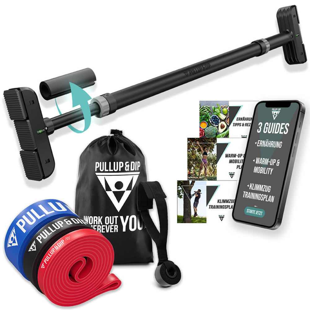 Set di sbarra telescopica per pull-up - con cinghie e guida